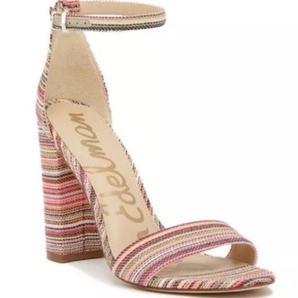 Sam Edelman | Shoes | Sam Edelman Yaro Block Heel Striped Sandals ...
